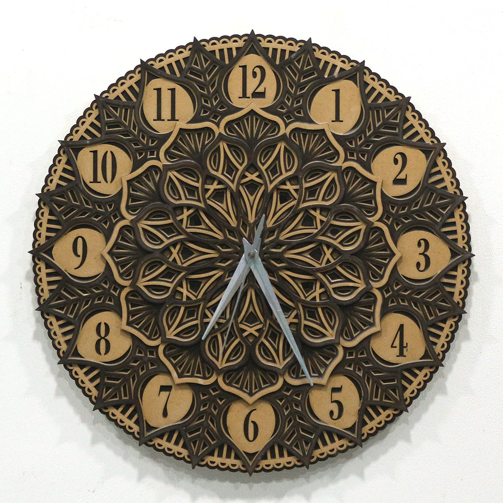 Buy Divine Wooden Wall Clock Online from Endmill Kalakruti