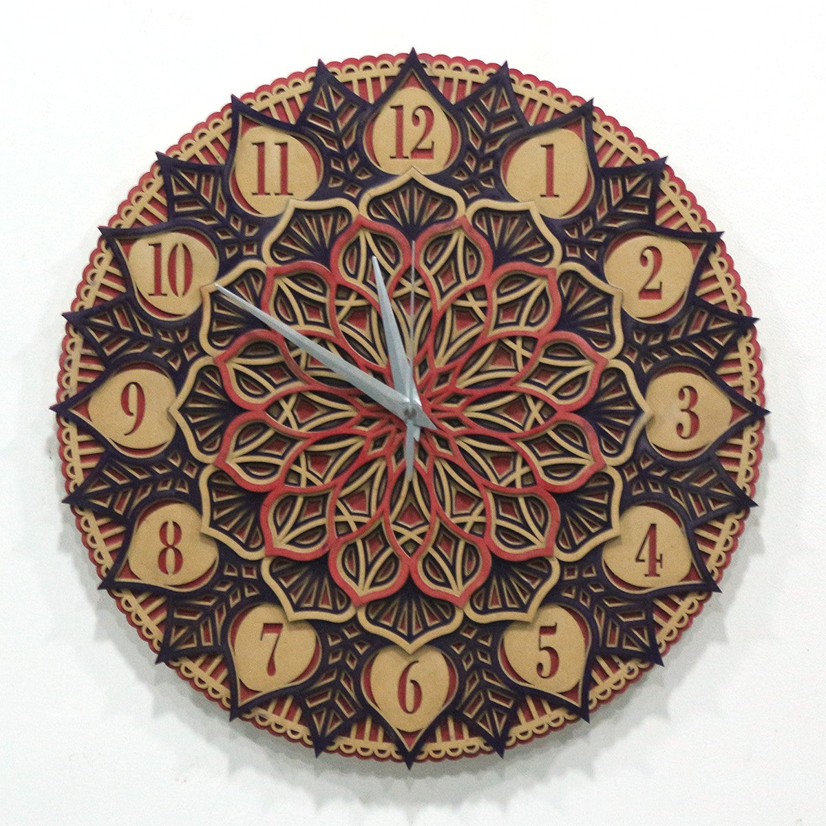 Buy Wooden Wall Clock Mandala Art Online – Endmill Kalakruti