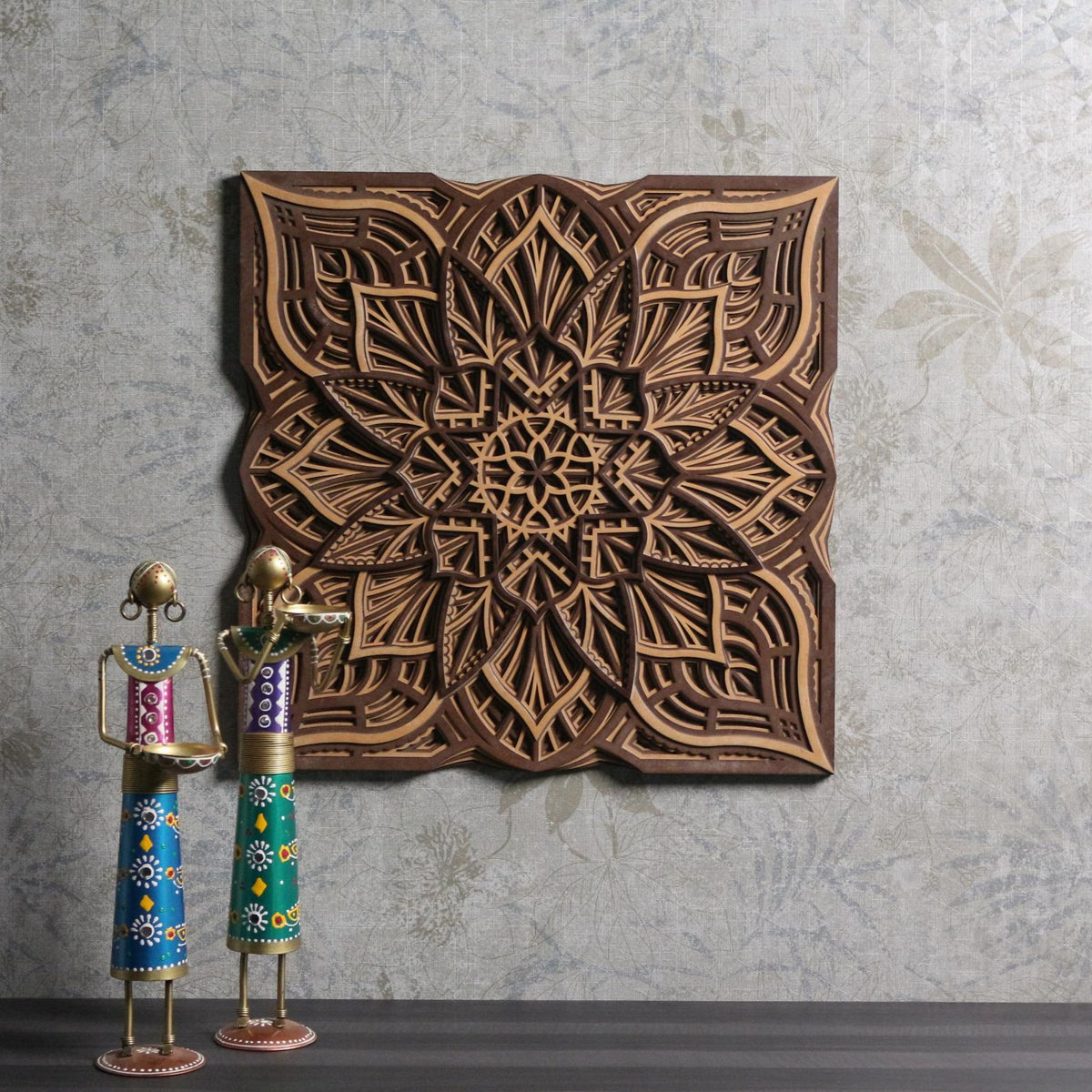 Buy Bhakti Mandala Wood Art Online from Endmill Kalakruti